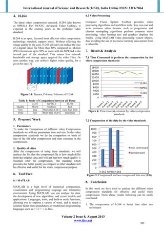 Performance Analysis of Various Video Compression Techniques | PDF