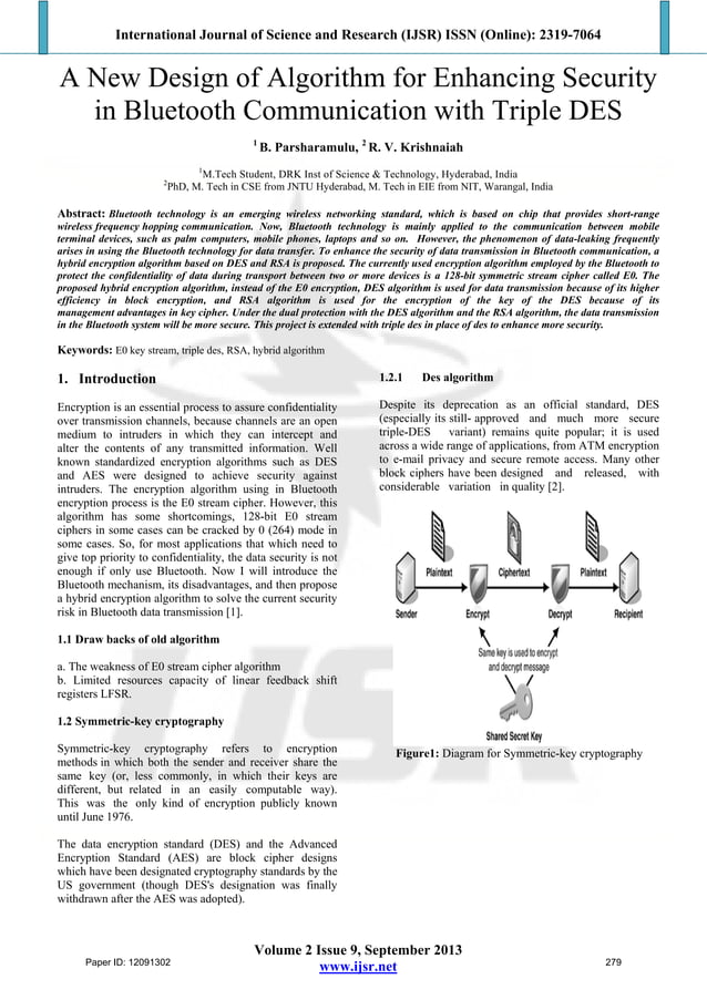 A New Design of Algorithm for Enhancing Security in Bluetooth ...