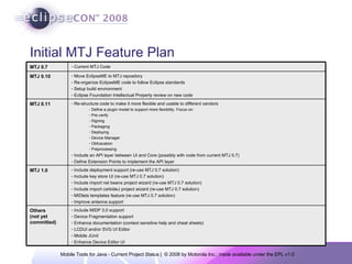 Mobile Tools for Java - Current Project Status | PPT