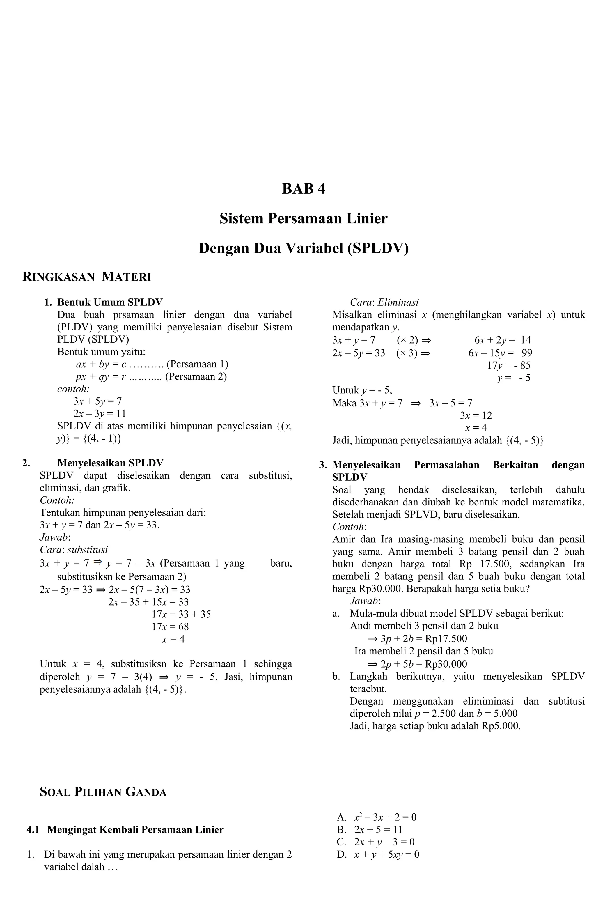 soal matematika faktorisasi suku aljabar | DOC