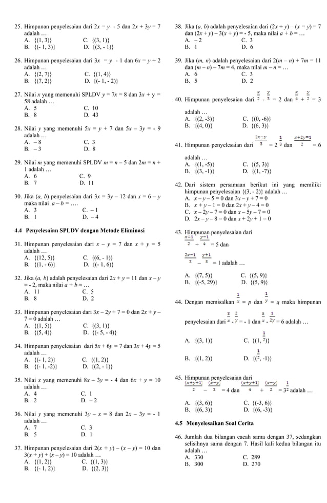 soal matematika faktorisasi suku aljabar | DOC