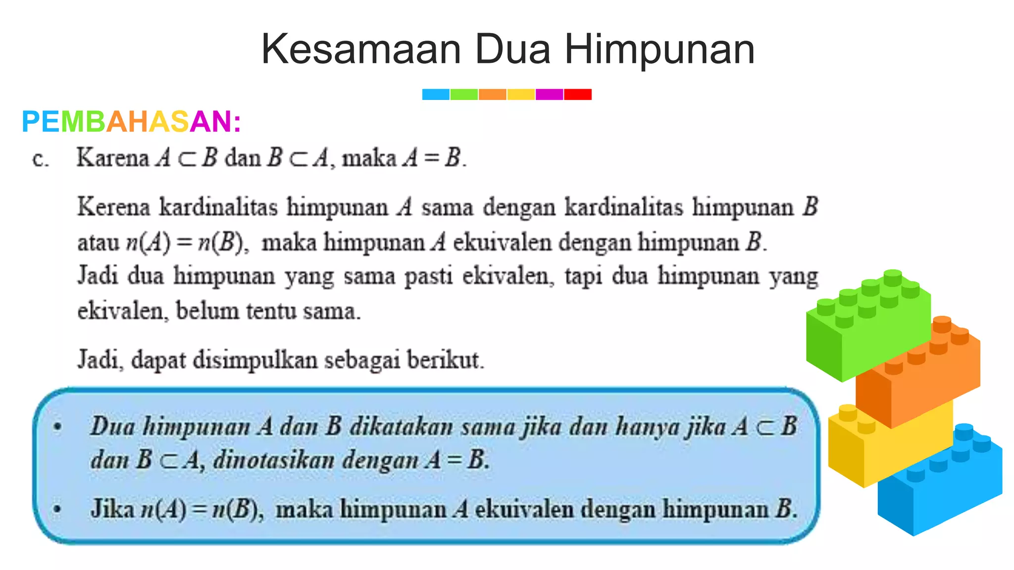 Mtk 7 HIMPUNAN (kuasa & kesamaan dua himpunan) pertemuan 5 | PPT