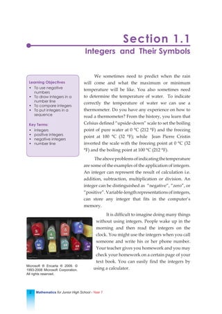 Math Chapter 1 - Integers | PDF
