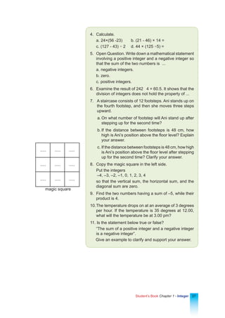 Math Chapter 1 - Integers | PDF