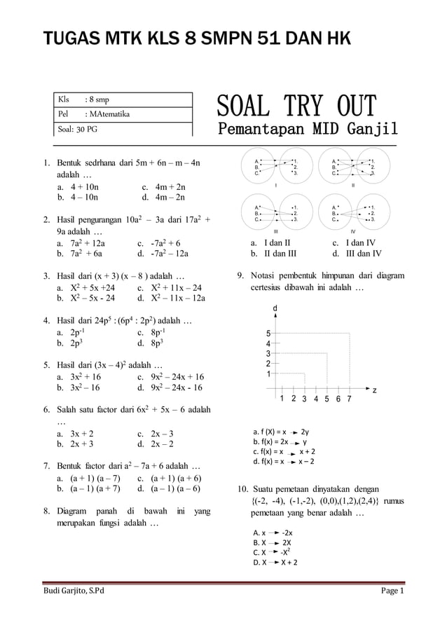 Mtk kls 8 smp n51 dan hk | DOCX
