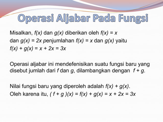 Operasi Aljabar Pada Fungsi (Math Class) | PPTX