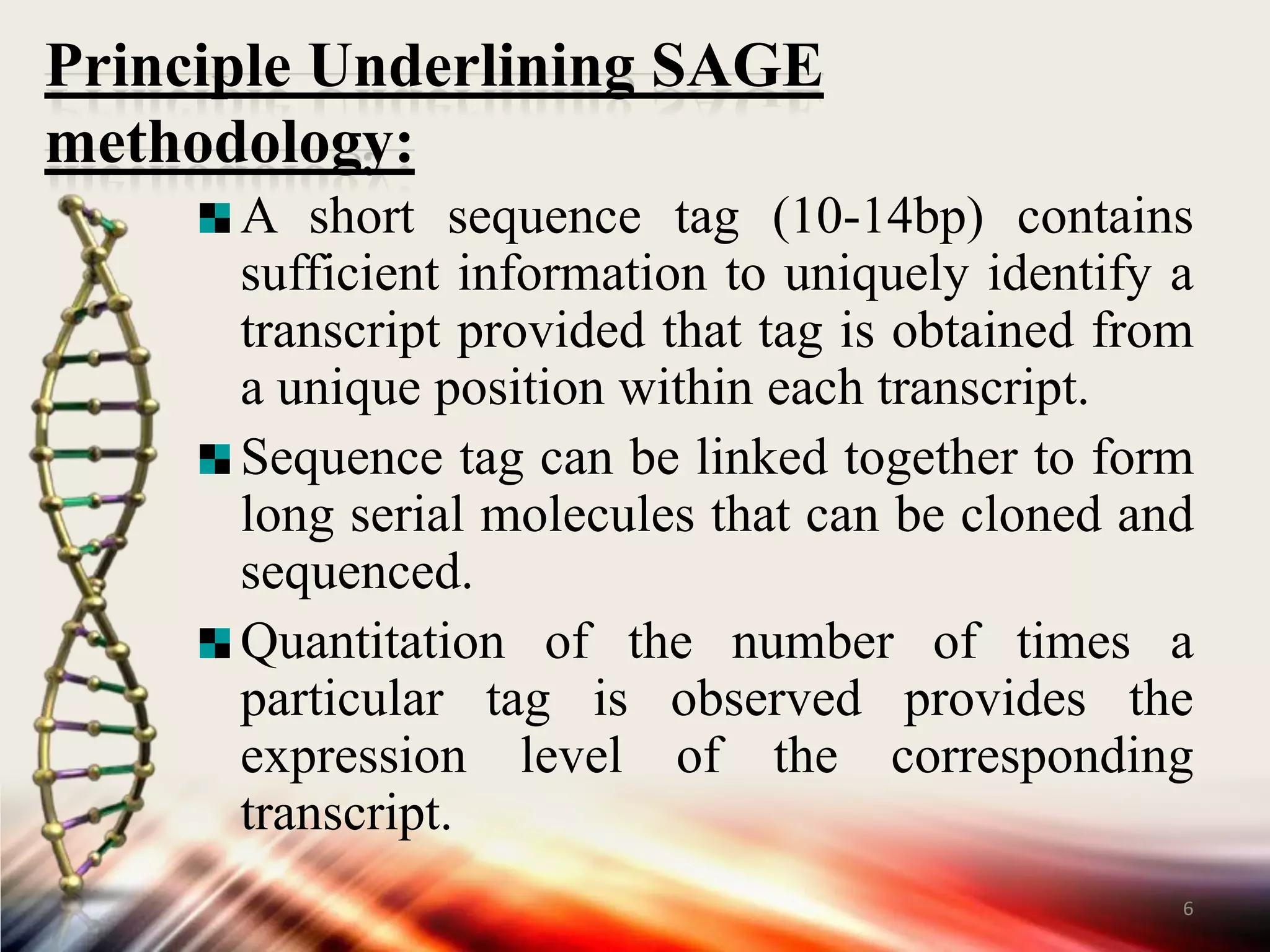 SAGE (Serial analysis of Gene Expression) | PPTX