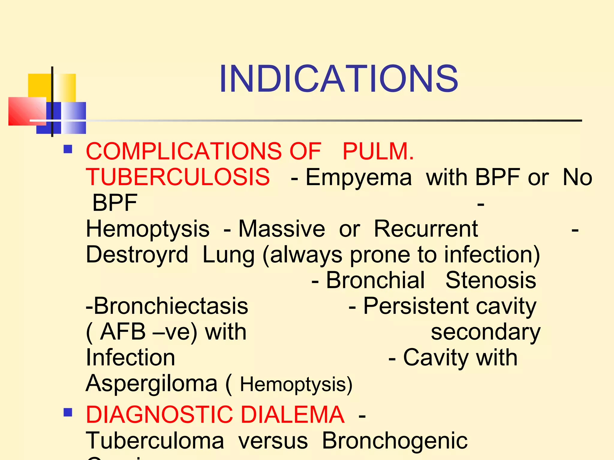 Surgery for pulmonary tuberculosis | PPT