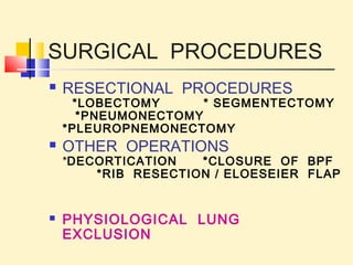 Surgery for pulmonary tuberculosis | PPT | Lung and Respiratory Health ...