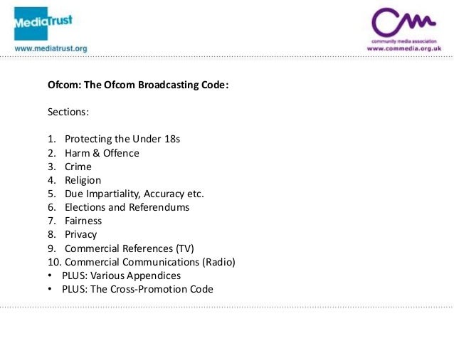 Ofcom Broadcast Code Workshop