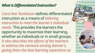 LESSON 10- DIFFERENTIATED INSTRUCTION FOR ENGLISH LEARNERS | PPTX