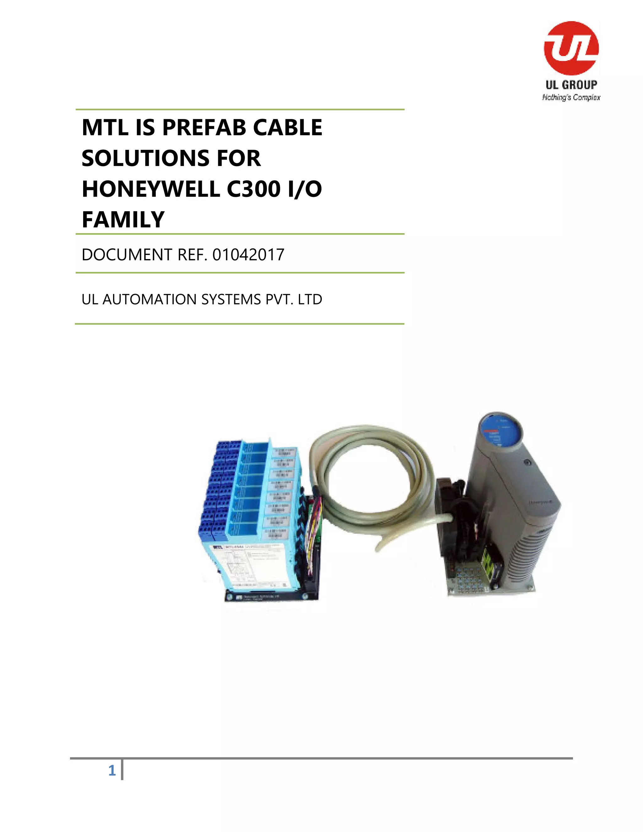 MTL IS PREFAB CABLE SOLUTIONS FOR HONEYWELL C300 | PDF