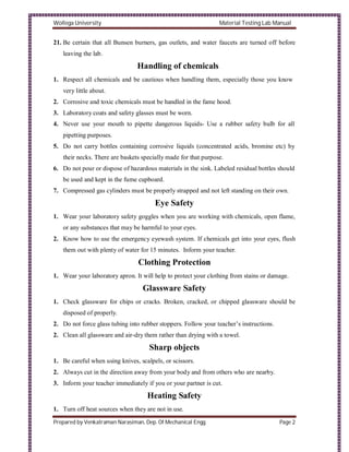 Material Testing Lab Manual | PDF