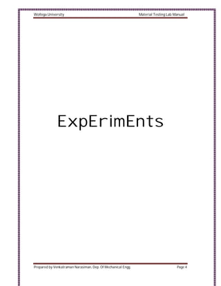 Material Testing Lab Manual | PDF