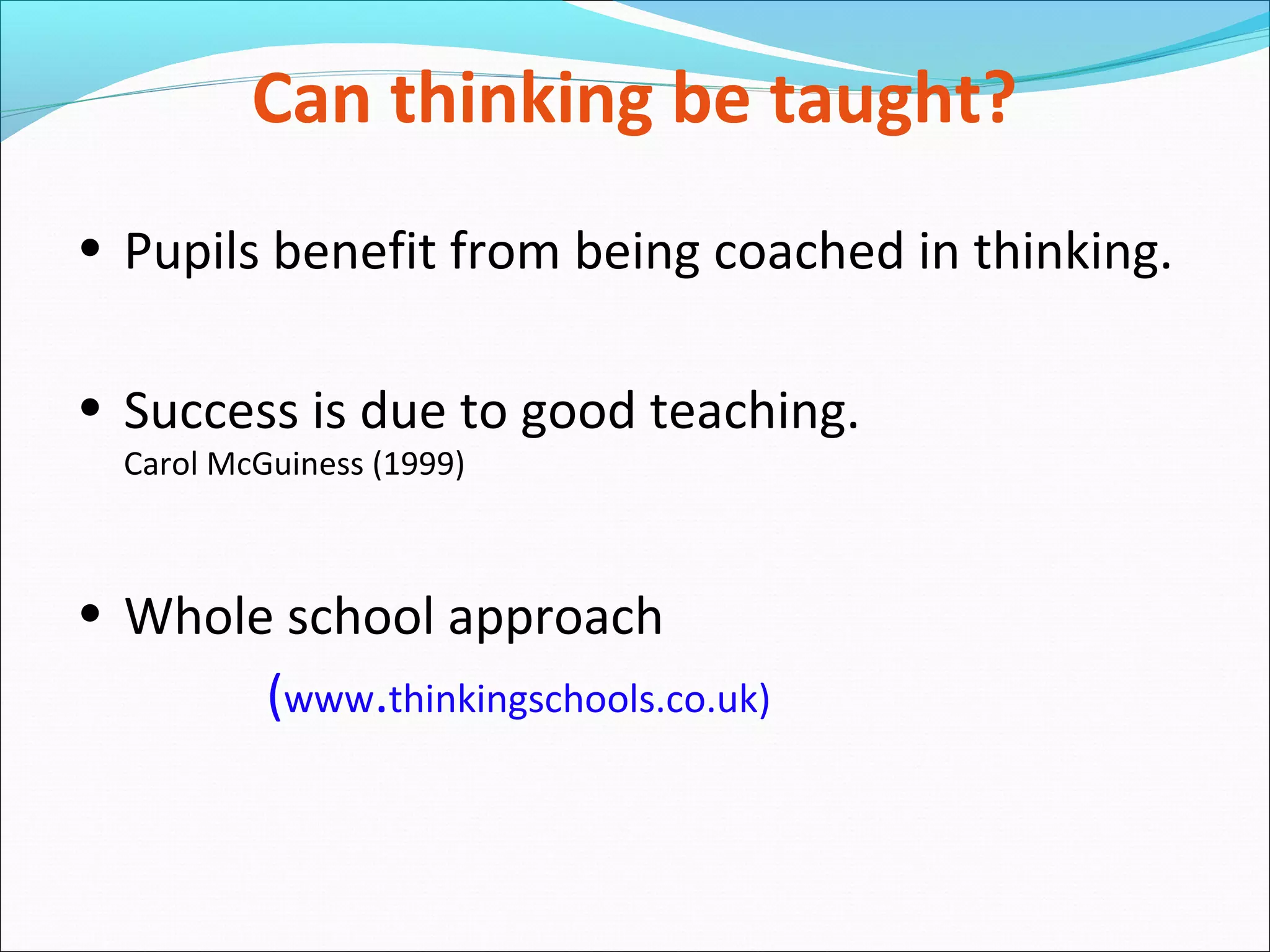 Teaching Young Learners to Think | PPT