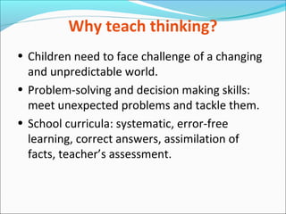 Teaching Young Learners to Think | PPT
