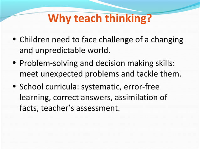 Teaching Young Learners to Think | PPT