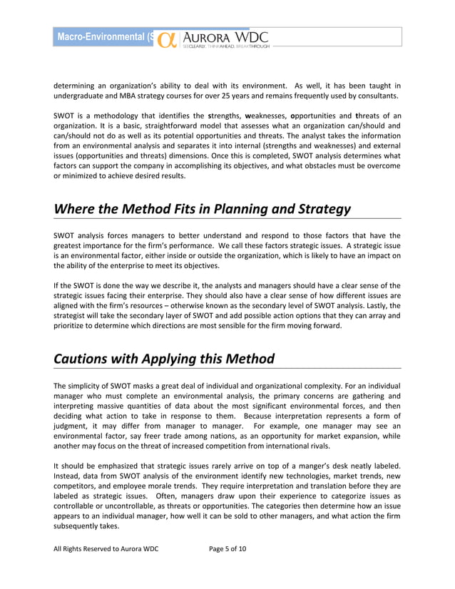 Mtm10 white paper (enhanced) swot analysis | PDF