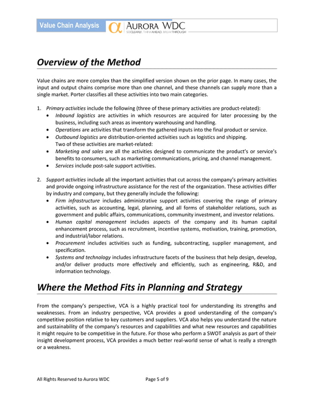 Mtm11 white paper value chain analysis | DOC