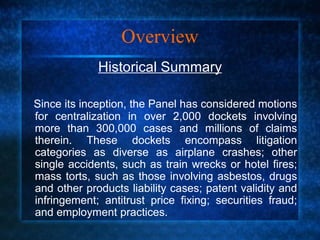 Mass Torts and Multidistrict Litigation (MDL) | PPT | Legal Services ...