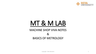 INTRODUCTION TO LATHE | MACHINE SHOP NOTES | VIVA NOTES | PPTX
