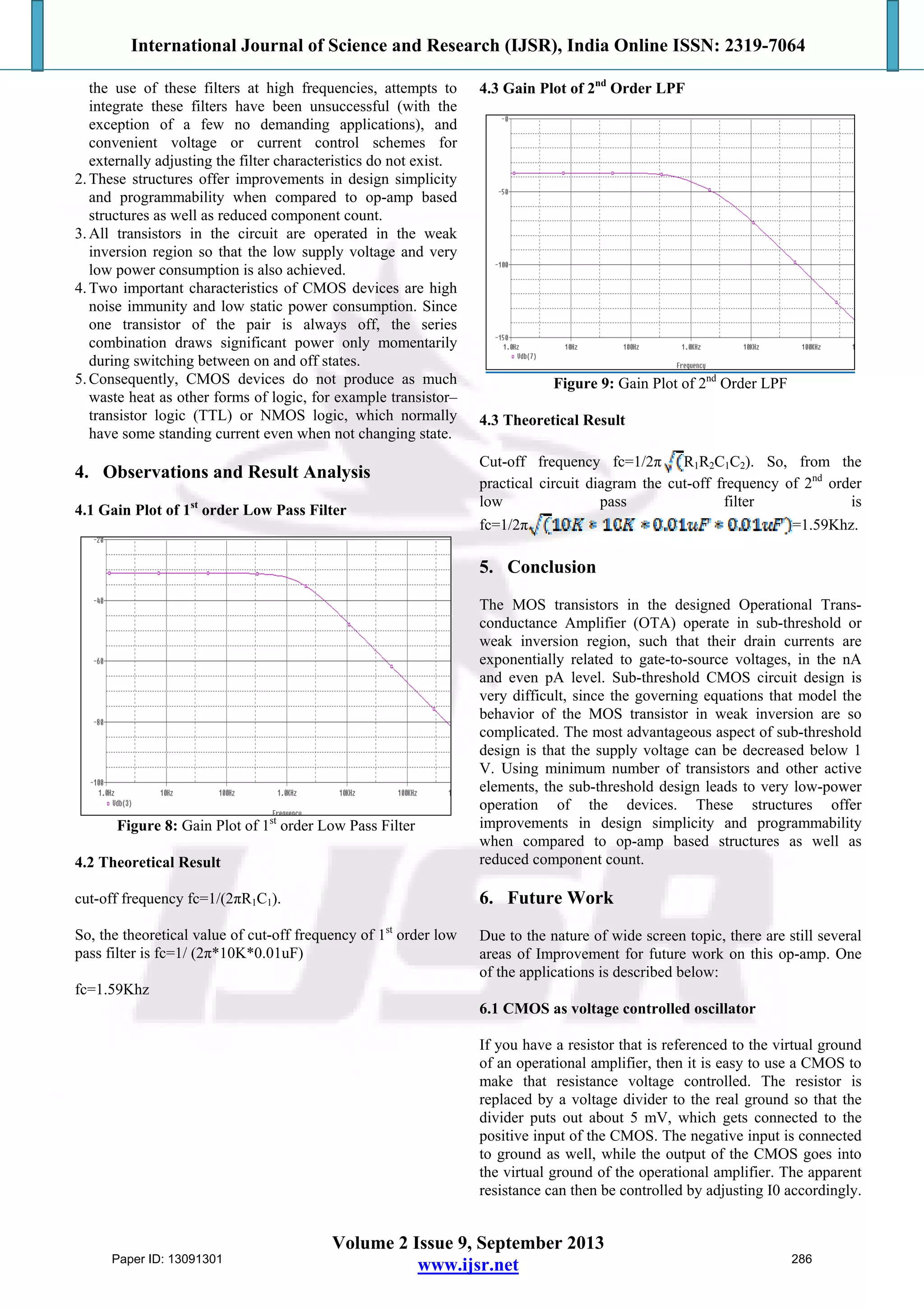 Design of Loop Filter Using CMOS | PDF