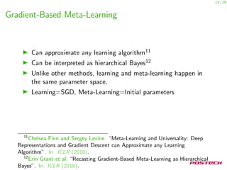 Gradient-Based Meta-Learning with Learned Layerwise Metric and Subspace | PPT