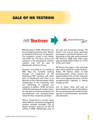 Mountain Stream Group: Portfolio Sample - Valve Industry Market ...