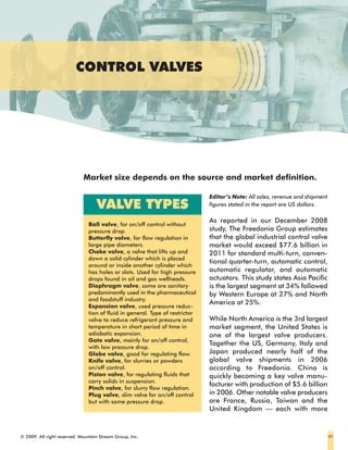 Mountain Stream Group: Portfolio Sample - Valve Industry Market ...