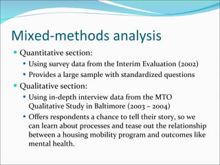 Teens, Mental Health, and Moving to Opportunity | PPT | Mental Health ...