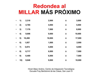 Redondeo números cardinales y decimales | PPT