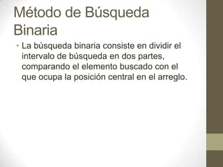 Método de búsqueda binaria | PPT