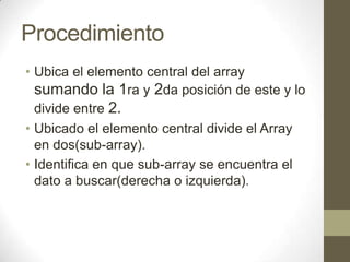 Método de búsqueda binaria | PPTX