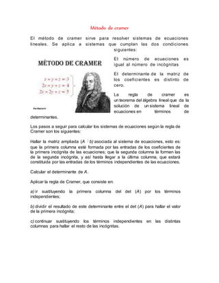 Método de cramer | DOCX