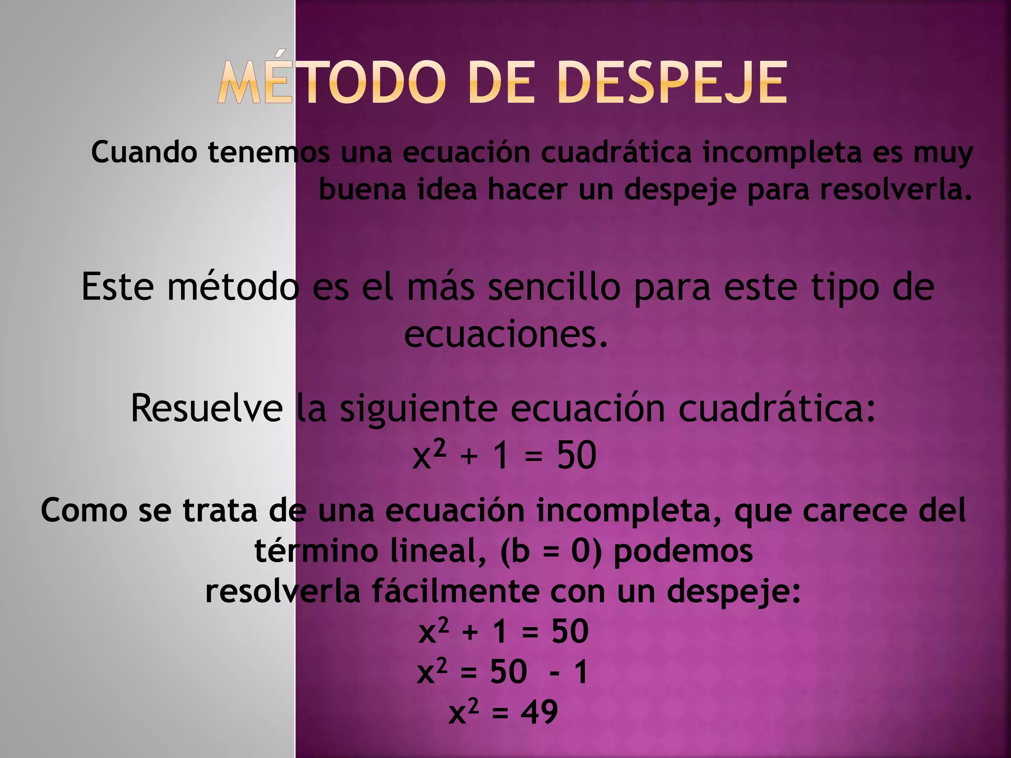 Método de despeje | PPTX