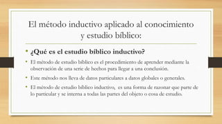 Método inductivo de estudio bíblico | PPTX