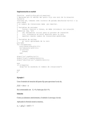 MéTodo De IteracióN De Punto Fijo | PDF