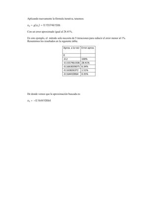 MéTodo De IteracióN De Punto Fijo | PDF