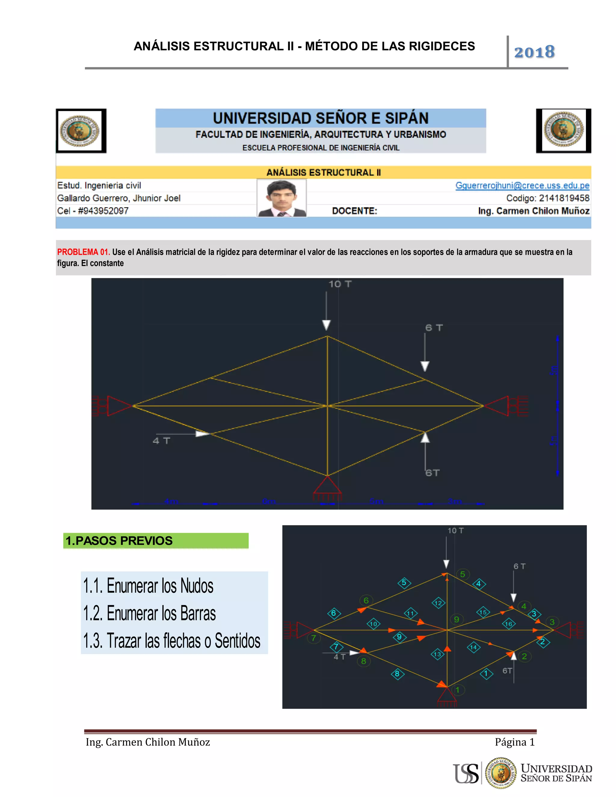 ARMADURA EN 2D - MÉTODO DE LA RIGIDECES | PDF