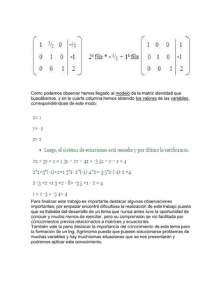 Método gauss jordan algebra lineal | PDF