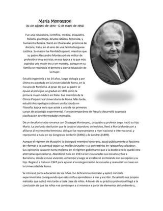 Método montessori | DOCX