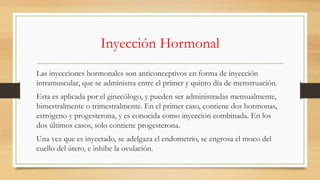 Métodos anticonceptivos hormonales | PPTX