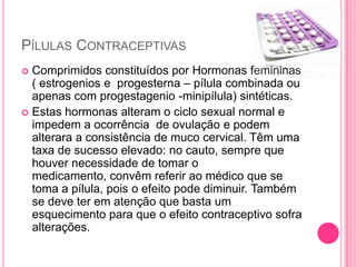 Métodos contraceptivos químicos | PPTX