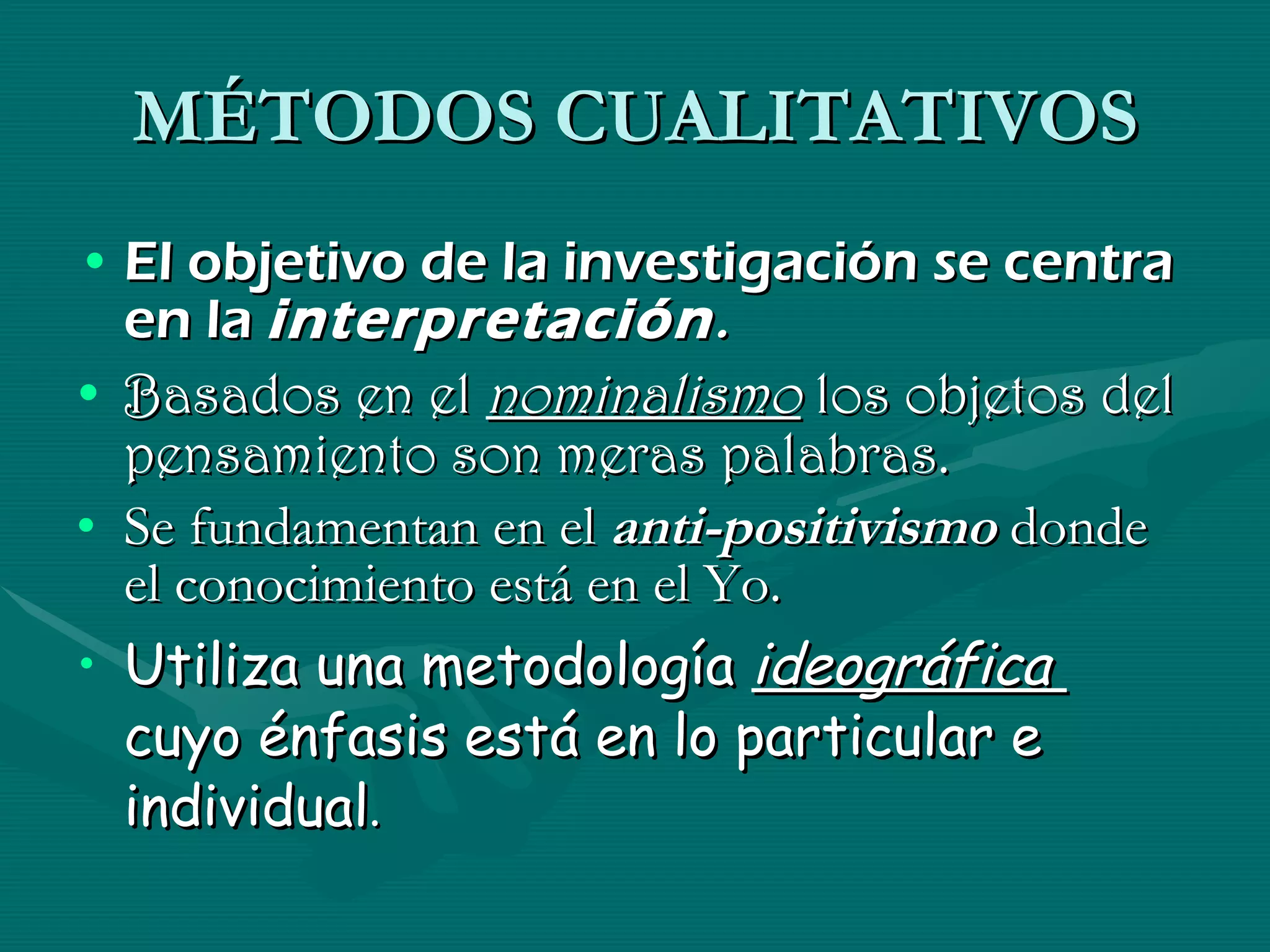 Métodos Cuantitativos Y Cualitativos De Investigación Ppt