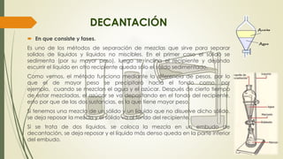 Métodos de separación de mezclas (jennifer) | PPTX