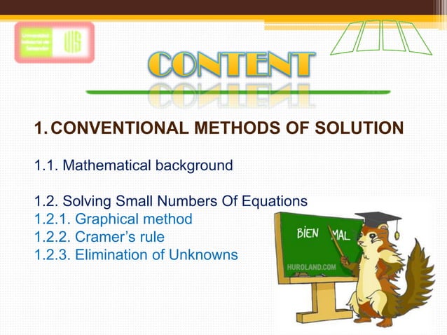 Métodos directos para la solución de sistemas de ecuaciones lineales | PPT