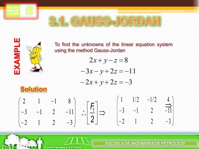 Métodos directos para la solución de sistemas de ecuaciones lineales | PPT