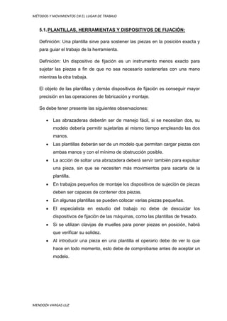 Métodos y movimientos en el lugar de trabajo terminado | DOCX