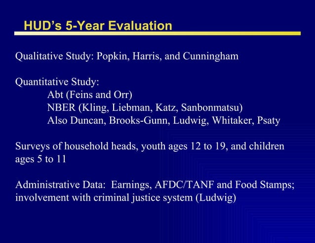 An Overview of The Moving to Opportunity (MTO) Experiment | PPT