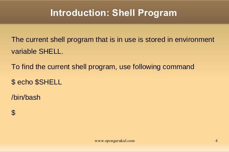 OpenGurukul : Language : Shell Scripting